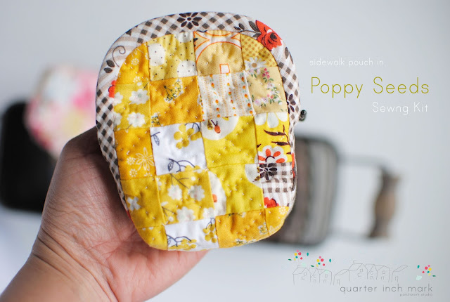 1/4" mark: A Sidewalk Pouch Sewing Pattern+ Sewing Kits