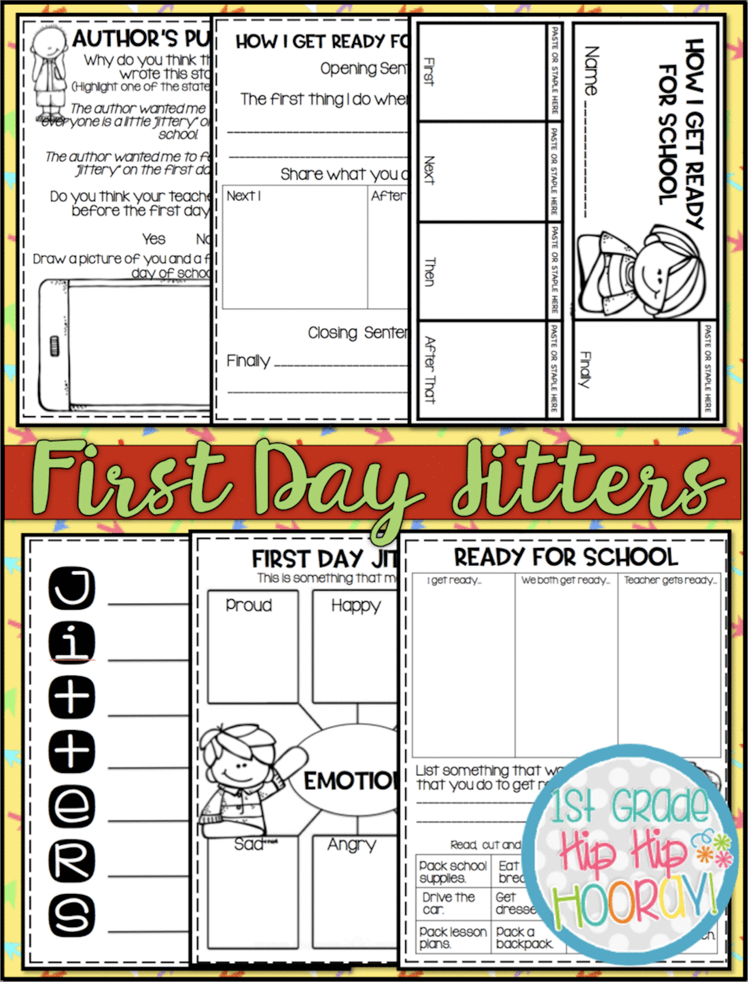 1st Grade Hip Hip Hooray!: First Day Jitters