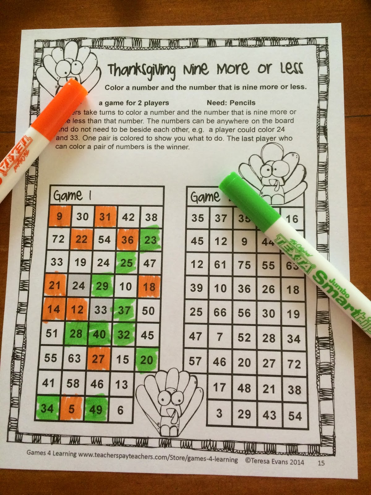 Fun Games 4 Learning: Thanksgiving Math Games