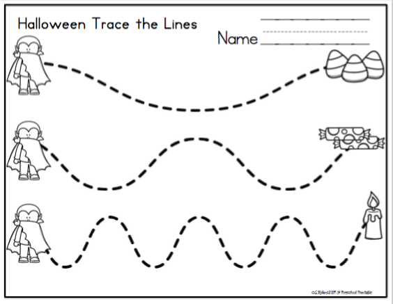 Halloween Trace the Lines Set 2 ~ Preschool Printables