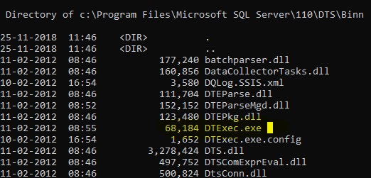 Microsoft Business Intelligence: DTEXEC command to execute the SSIS package