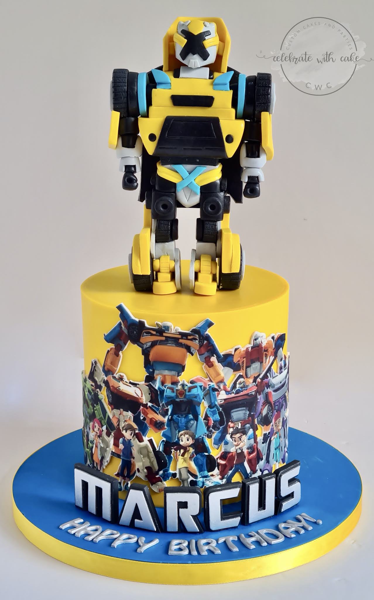 Celebrate with Cake!: Tobot themed single tier Cake