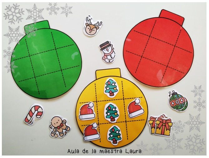 Aula de la maestra Laura: TRES EN RAYA-Navidad