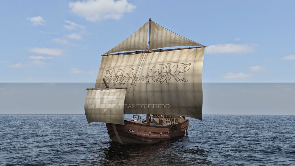 César Figueiredo Illustration: Navio romano Corbita | Corbita roman ship