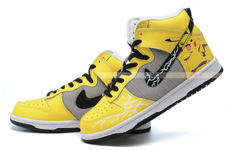 fashion: Pikachu Pokemon Nike Dunk Yellow High Custom