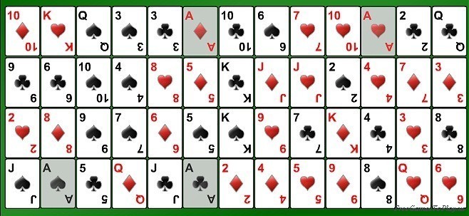 ΠΑΙΧΝΙΔΙΑ ΜΕ ΤΡΑΠΟΥΛΑ και άλλα...: Gaps Solitaire (Πασιέντζα με Κενά)