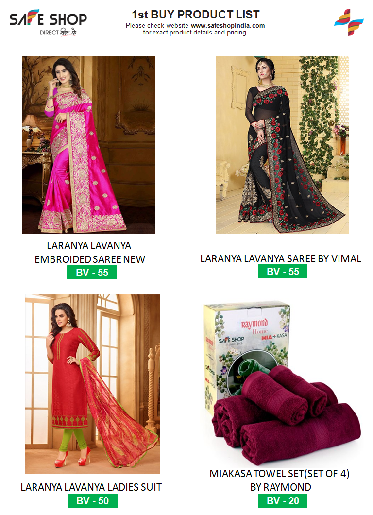 SAFE SHOP PRODUCT DETAILS FOR JOINING | SAFE SHOP ALL PRODUCTS LIST WITH BV