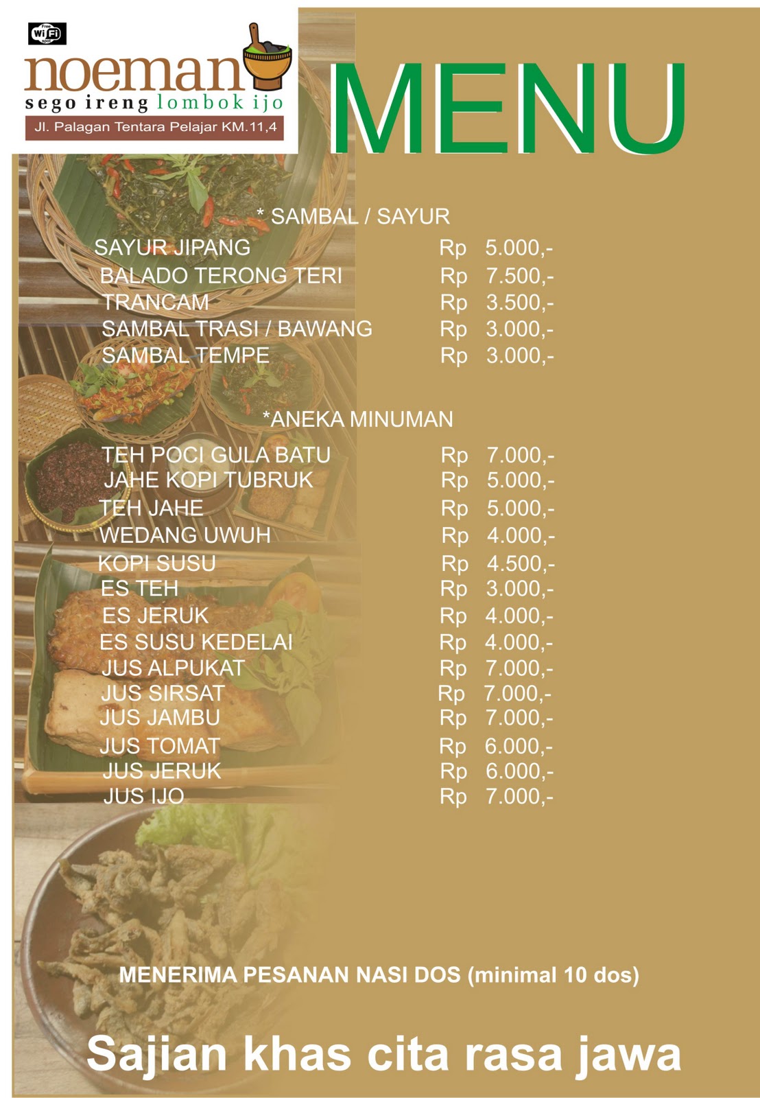NOEMAN THE WAROENG SEGO IRENG LOMBOK IJO: Menu Noeman The Waroeng Sego ...