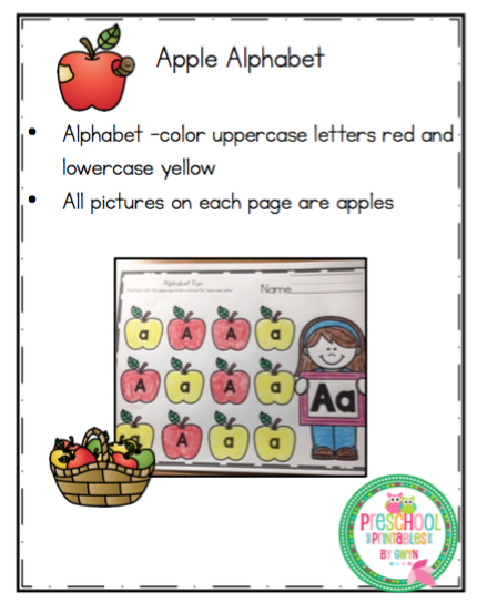 Apple Alphabet ~ Preschool Printables
