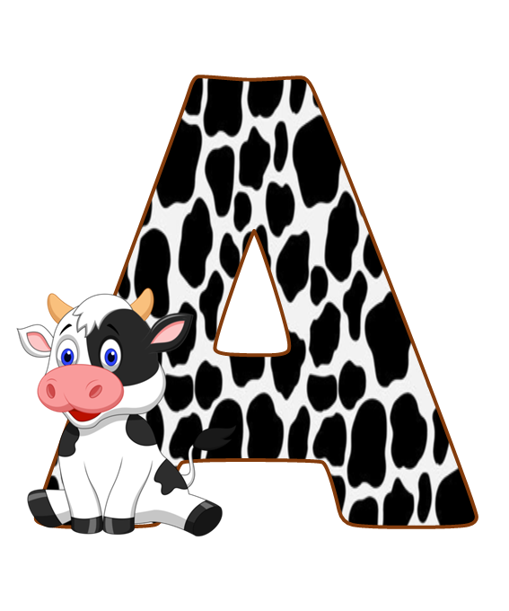 Kits imprimibles gratis : Abecedario y números temática vaca