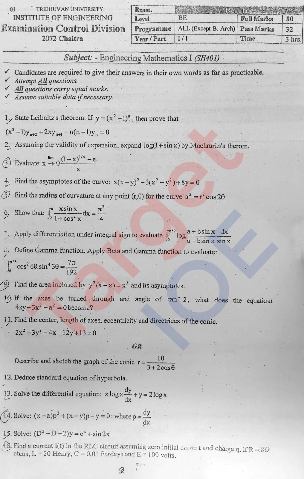Set 7 Model Questions Of Engineering Math 1 With Solutions set-7-model-questions-of-engineering-math-1-with-solutions