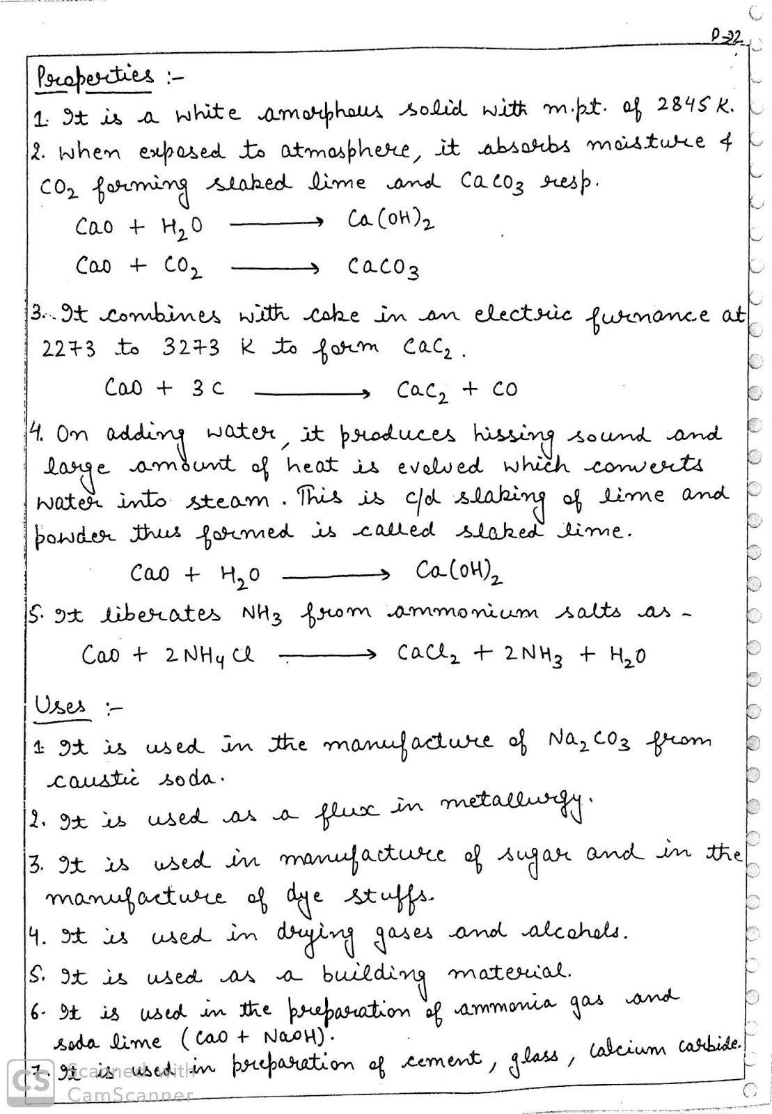 S-Block Elements Handwritten Notes for 11th Chemistry