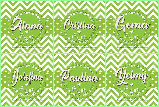 Nombres en Fondo Verde