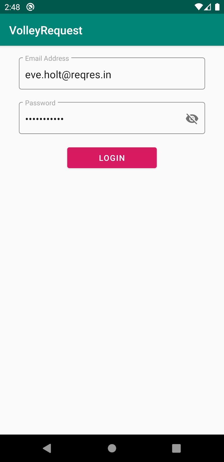 Perform a Post Request Using Volley