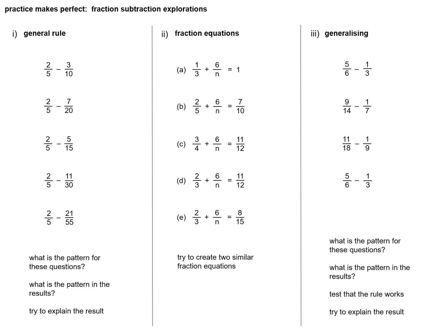 MEDIAN Don Steward mathematics teaching: fractions practice makes perfect