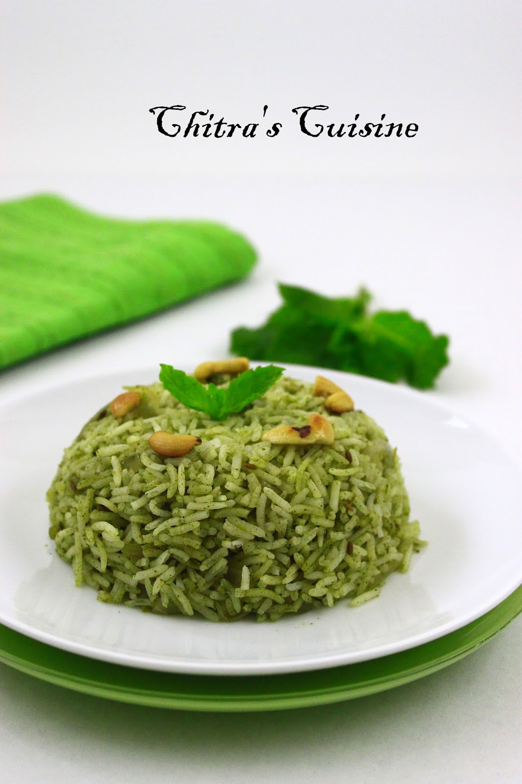 Chitra's Cuisine: Mint Pulao/Pudhina Pulao/Mint Rice