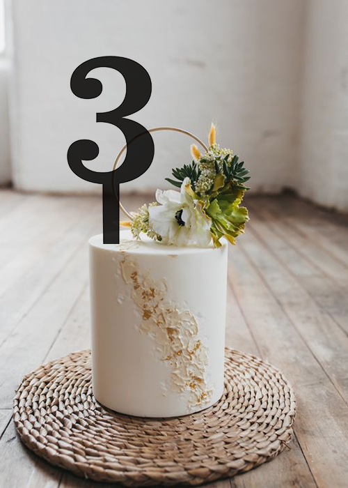 Number cake topper