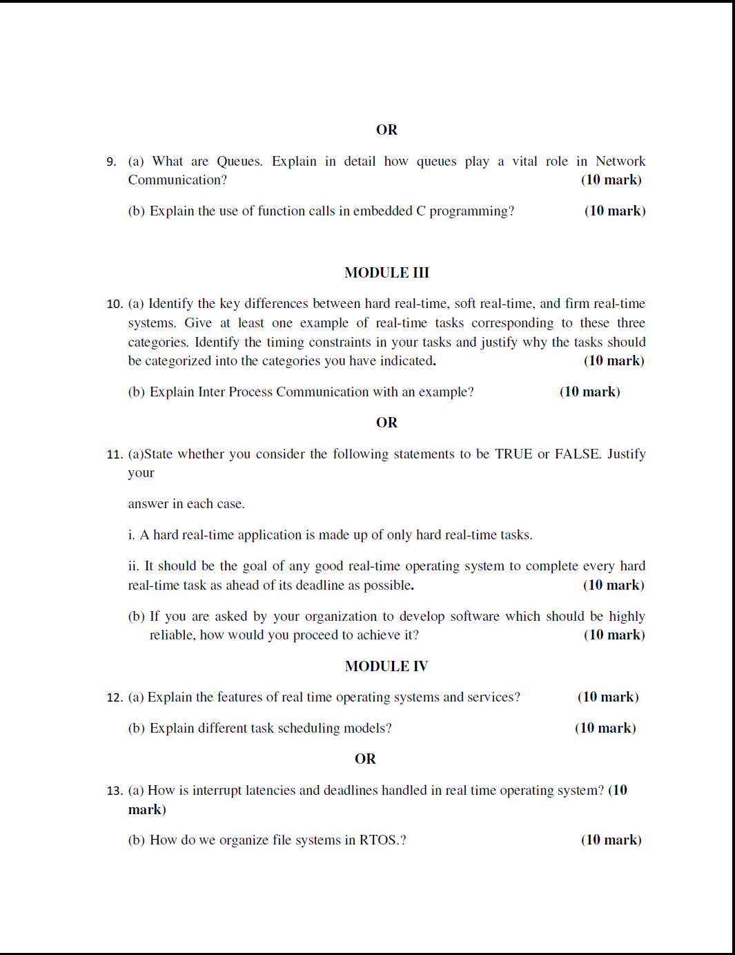 Kerala University B.Tech Embedded Systems (F) 2016 Question Paper ...