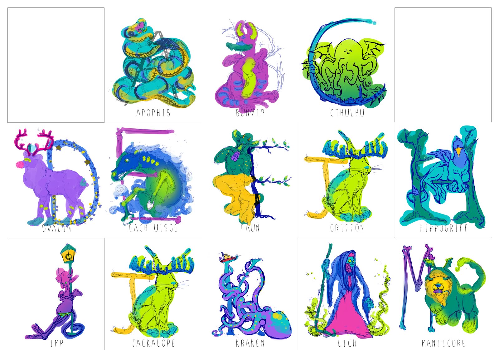 fantasy alphabet: Fantasy Alphabet Colour Scheme