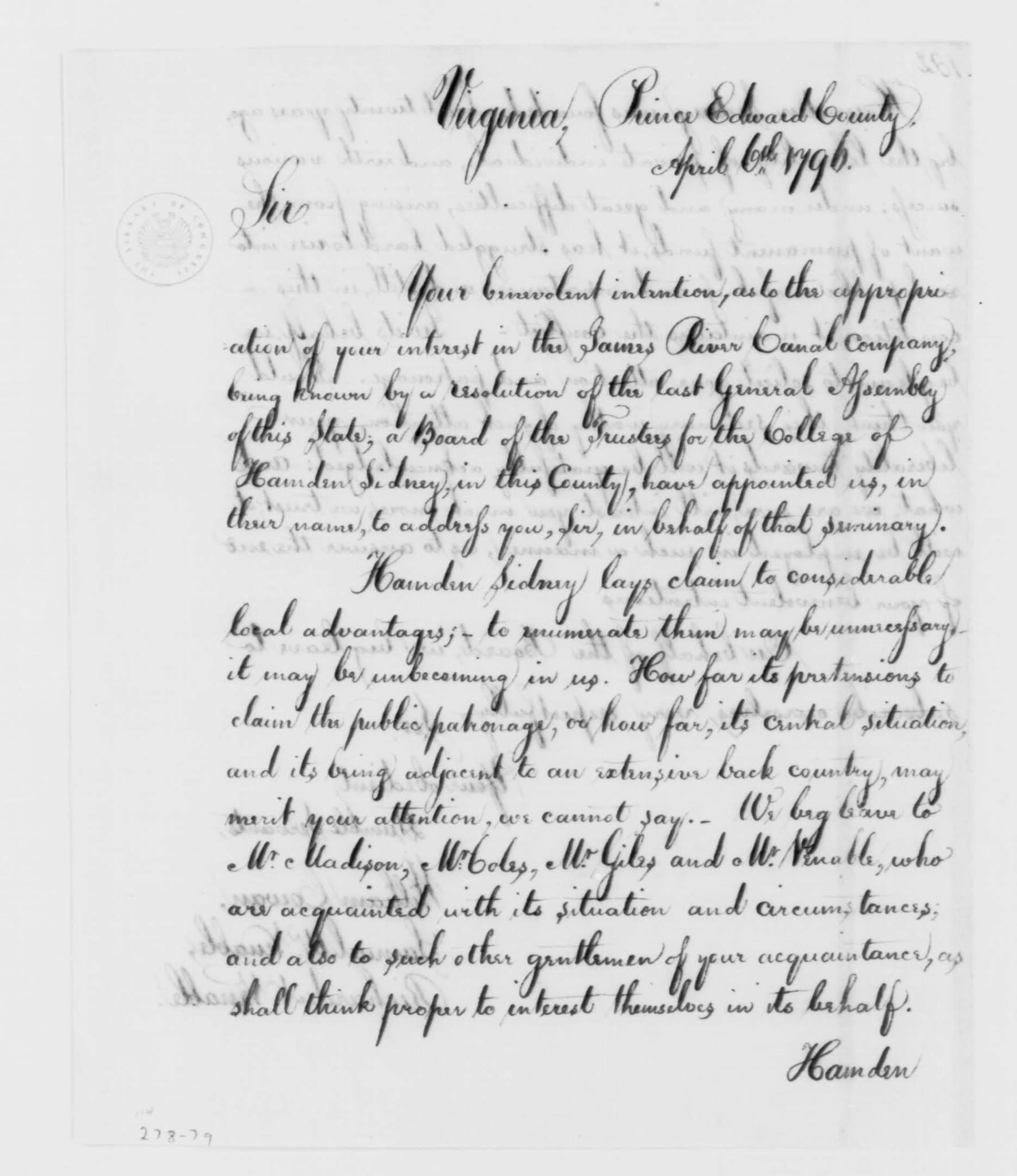 George Washington Letters ~ Thankyou Letter