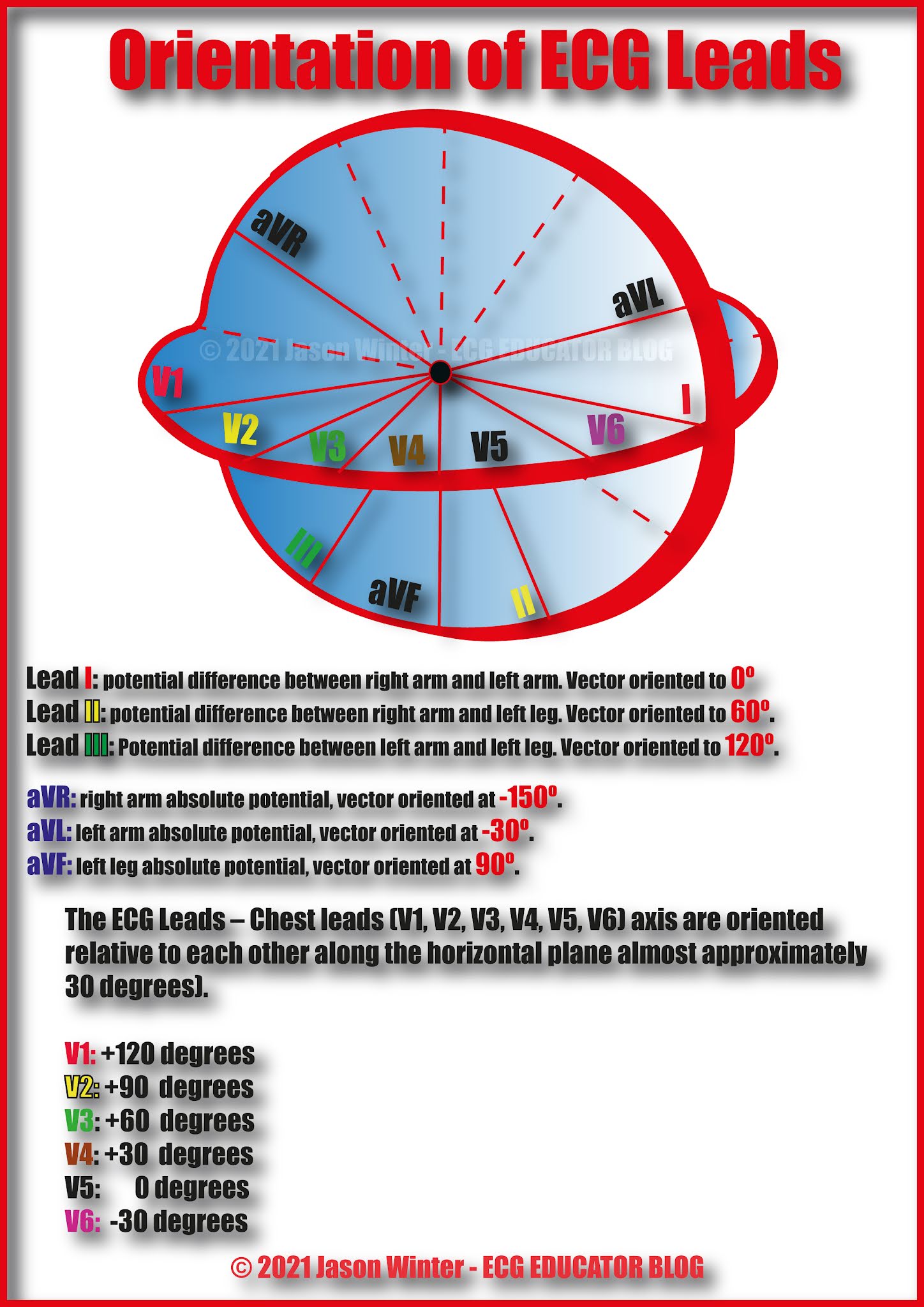 ECG Educator Blog : Orientation of ECG Leads