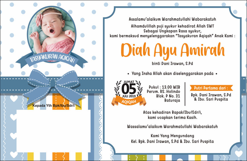 Free 50 Desain Undangan Aqiqah dan Tasyakur Anak CorelDraw CDR ...