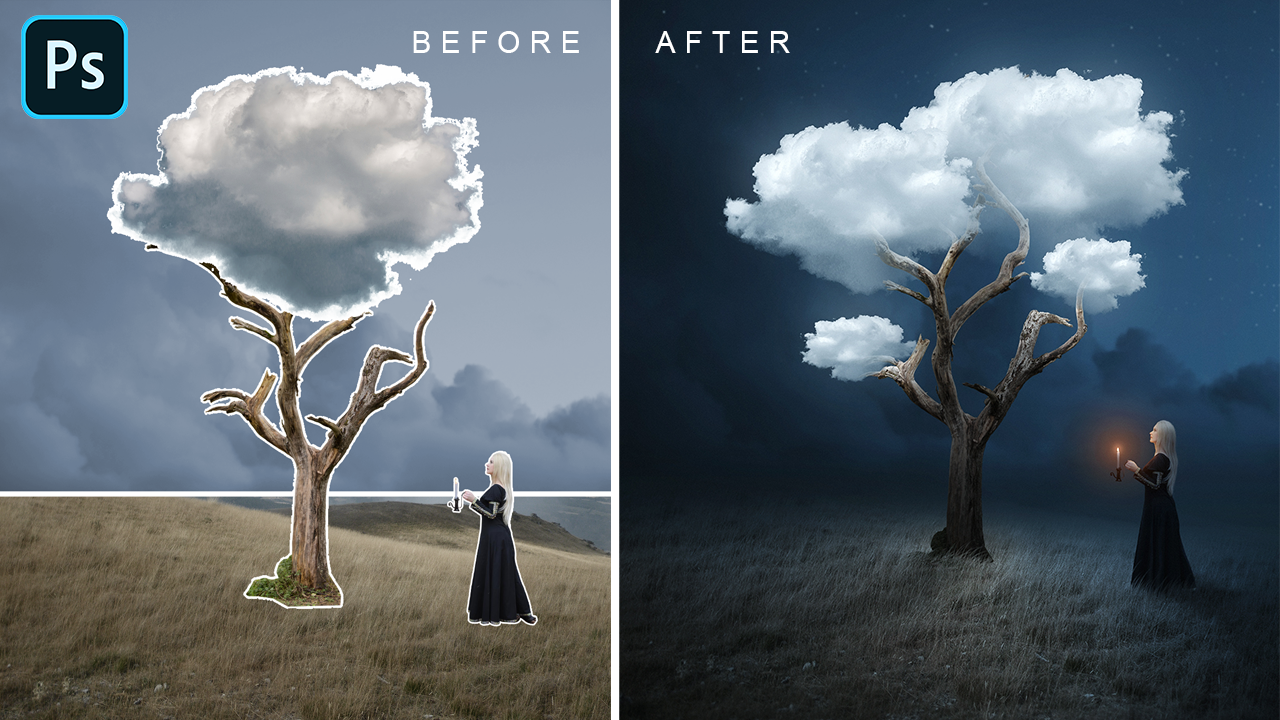 Tree Cloud Photoshop Manipulation Tutorial Cambo Creation