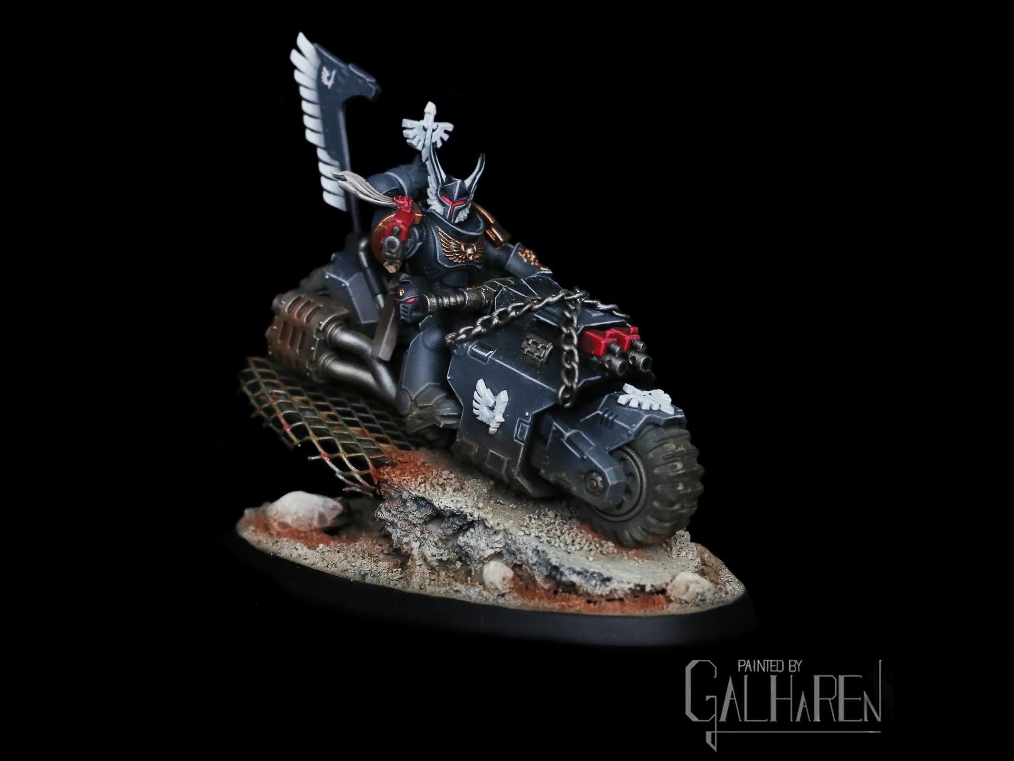 Galharen's painting blog: Dark Angels Ravenwing Outrider