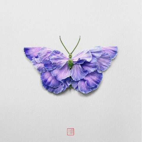 Insects made from petals and leaves by Reikan Creations!
