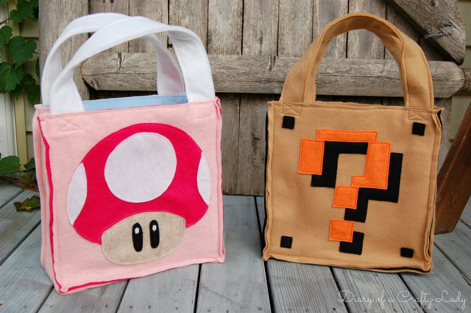 Diary of a Crafty Lady: Super Mario Brothers Custom Felt Trick-or-Treat ...