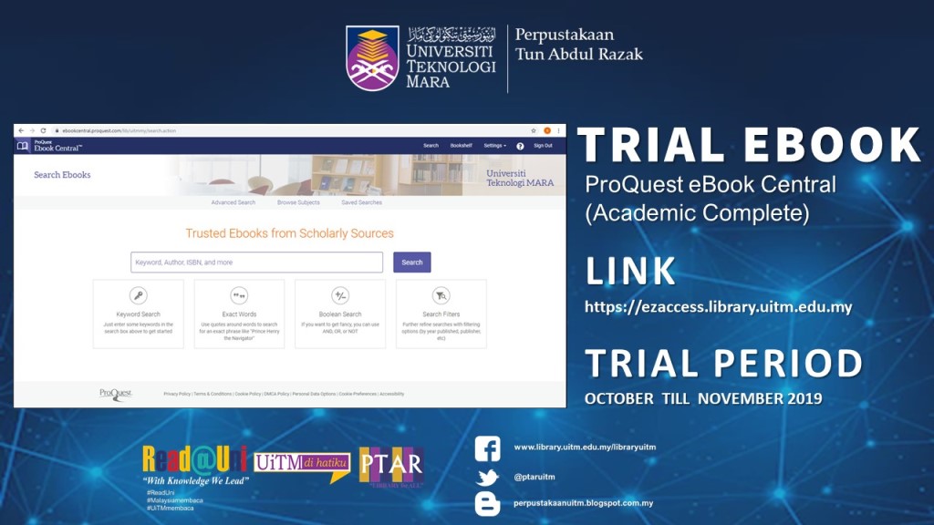 Akses Percubaan Ebook Central: Academic Complete - Perpustakaan UiTM