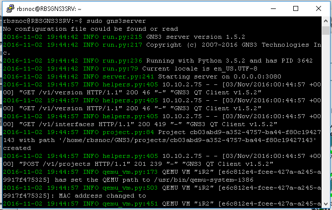 Ron's Information Technology Blog: GNS3 Server
