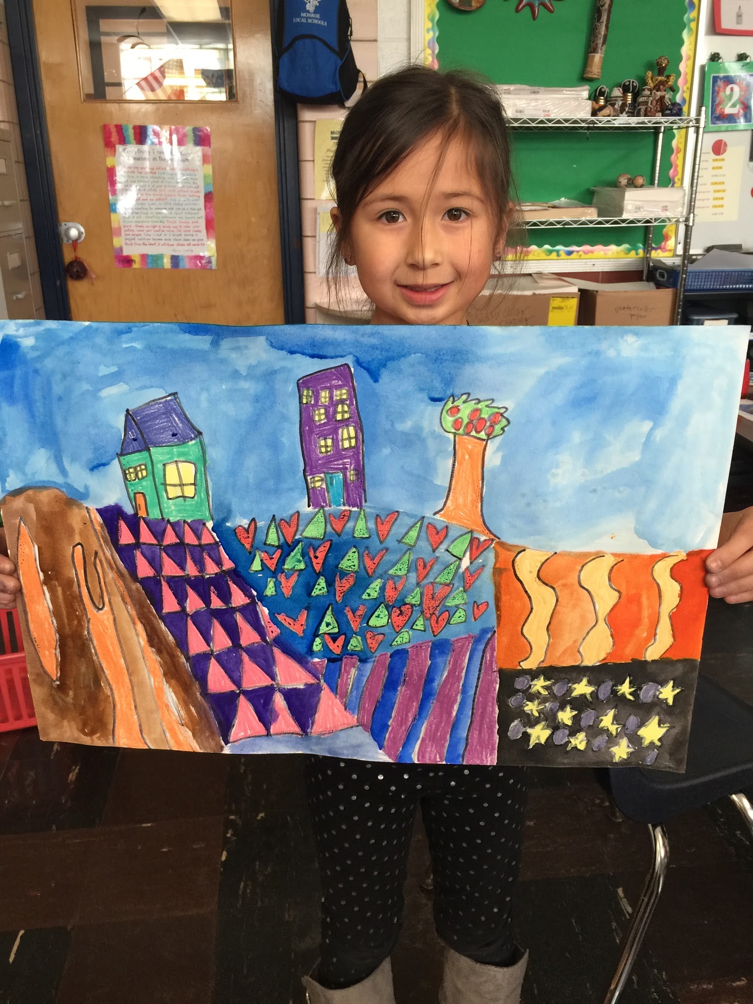 Mrs. Harris' art room: 1st grade Heather Galler folk art landscapes and ...