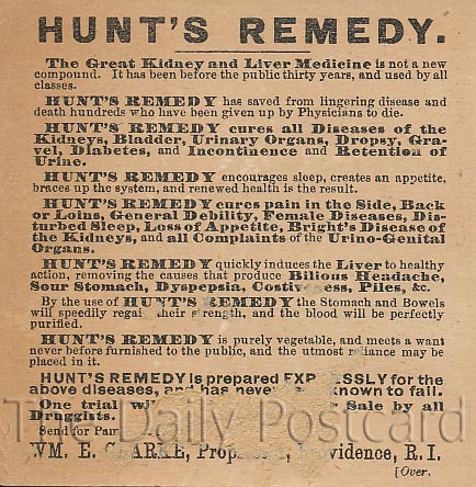 The Daily Postcard: Hunt's Remedy Cures Dropsy
