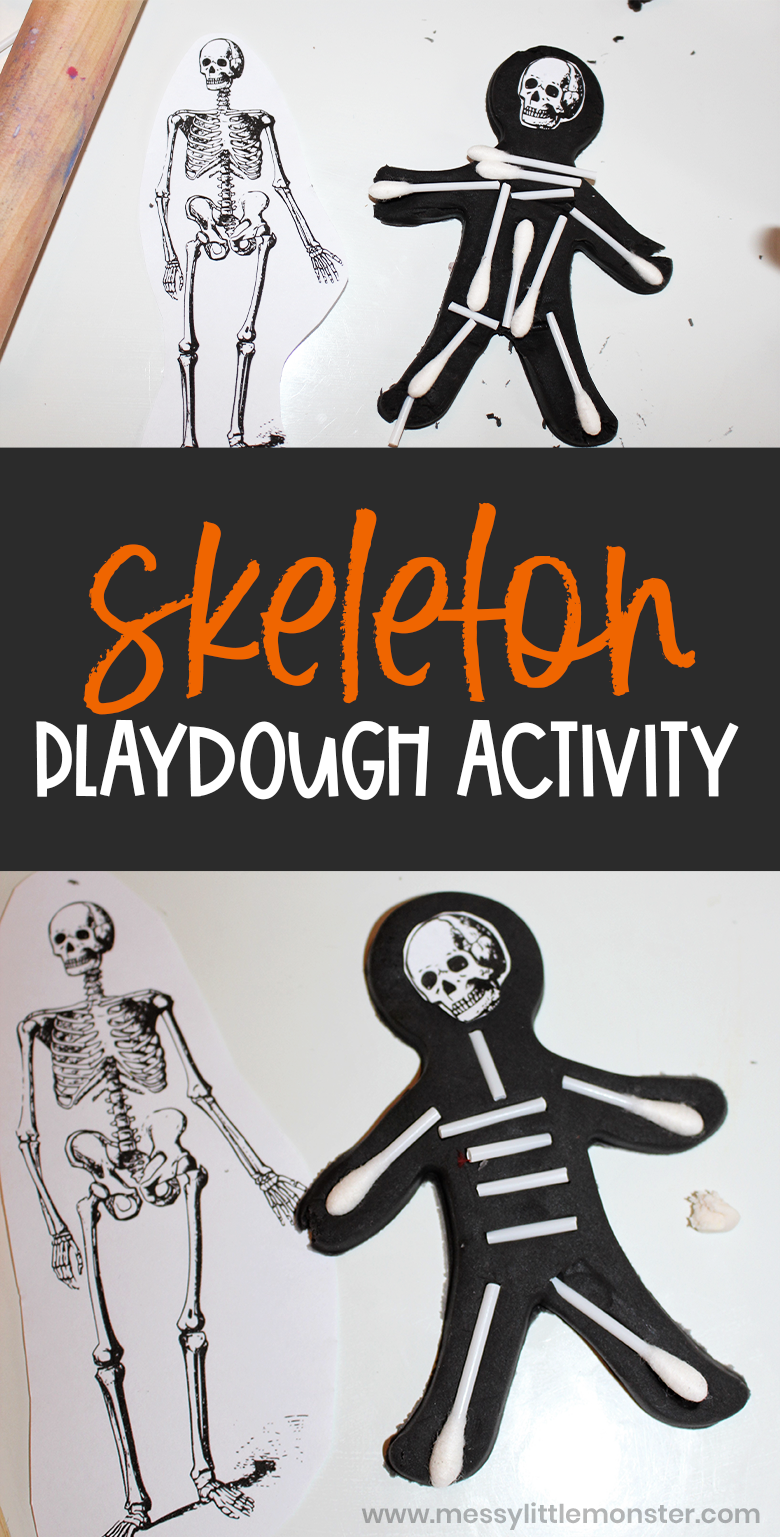 Playdough Skeleton Activity for Kids - Messy Little Monster