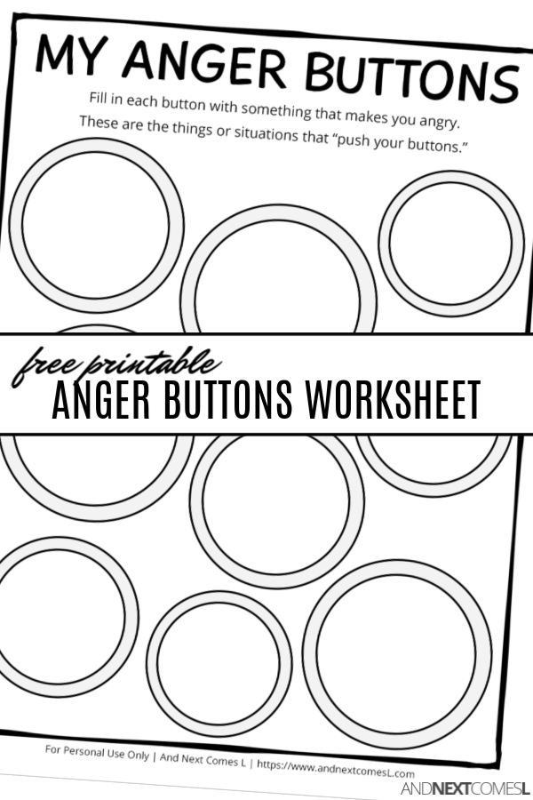 Free Printable Anger Buttons Worksheet | And Next Comes L - Hyperlexia ...