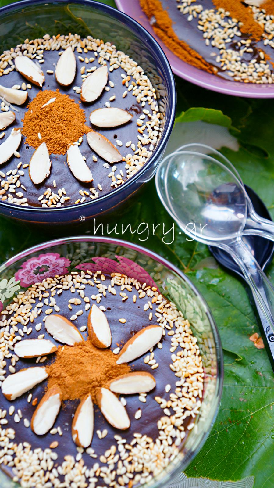 Kitchen Stories: Grape Molasses Pudding with Sweet Red Wine-Moustalevria