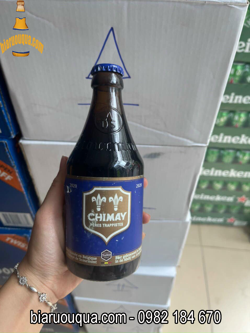 Bia Chimay Blue Xanh 9% chai 330ml nhập khẩu Bỉ