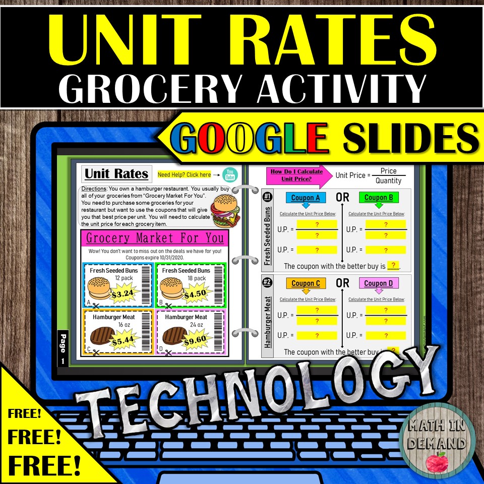 Math in Demand: Unit Rate Grocery Coupon Activity - FREE Unit Price ...