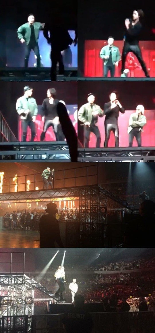 Seungri dances with a fan intruder on stage