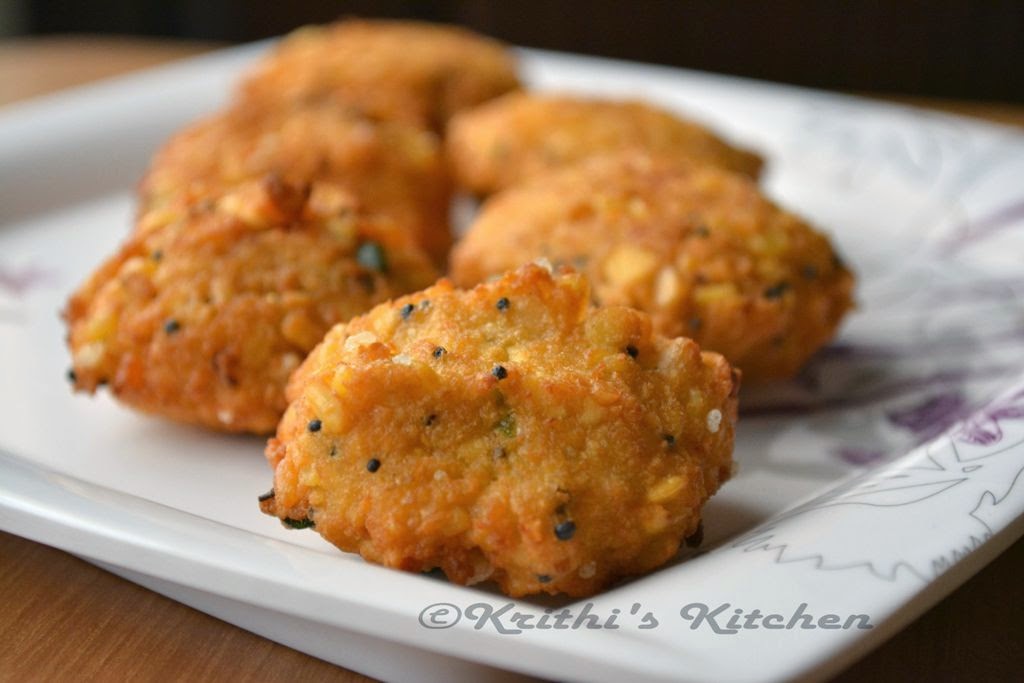 Krithi's Kitchen: Thavala Vadai / Mixed Dhals Vada | Snacks Recipes