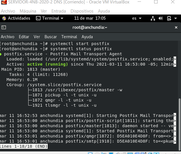 Instalación de Postfix Centos 8