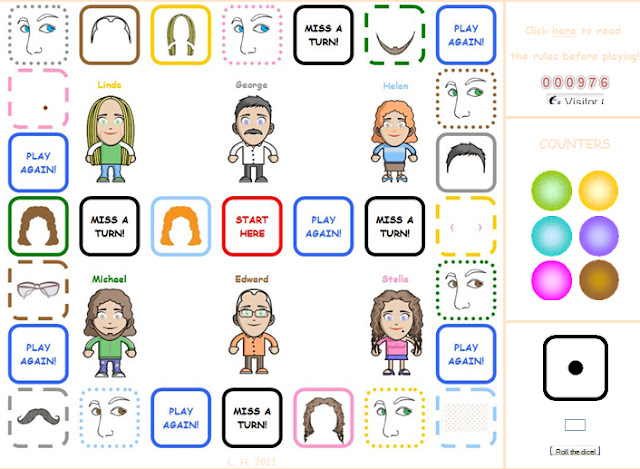English is FUNtastic: Describing faces - board game