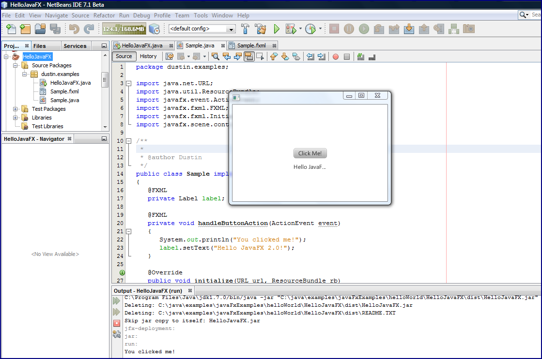 Inspired by Actual Events: Hello JavaFX 2.0: Introduction by NetBeans 7.1 beta