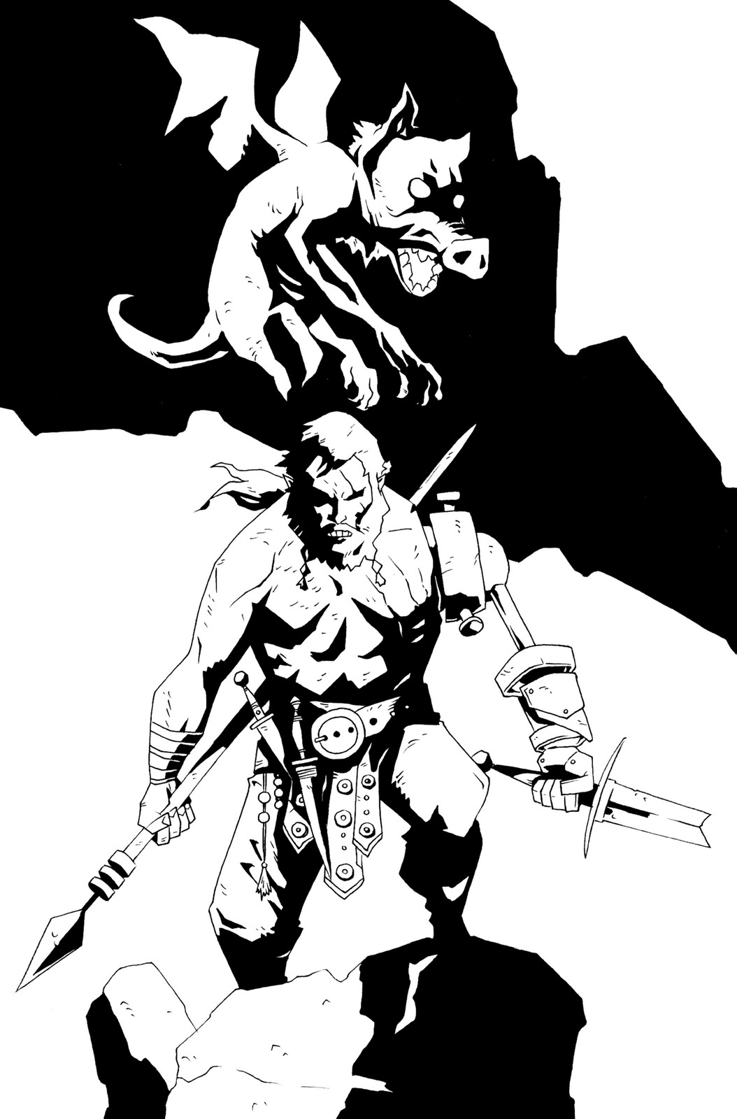 ART OF ARMAND VILLAVERT JR.: MIKE MIGNOLA (HELLBOY) STYLE.