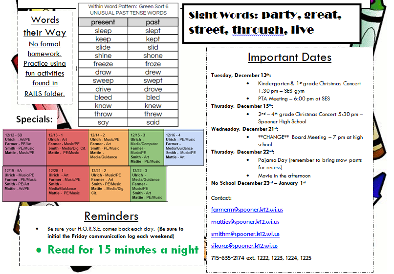 Mrs. Smith's classroom blog: 12-12-16 Newsletter