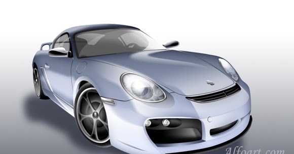Porsche digital rendering photoshop tutorial | photoshoplock blog