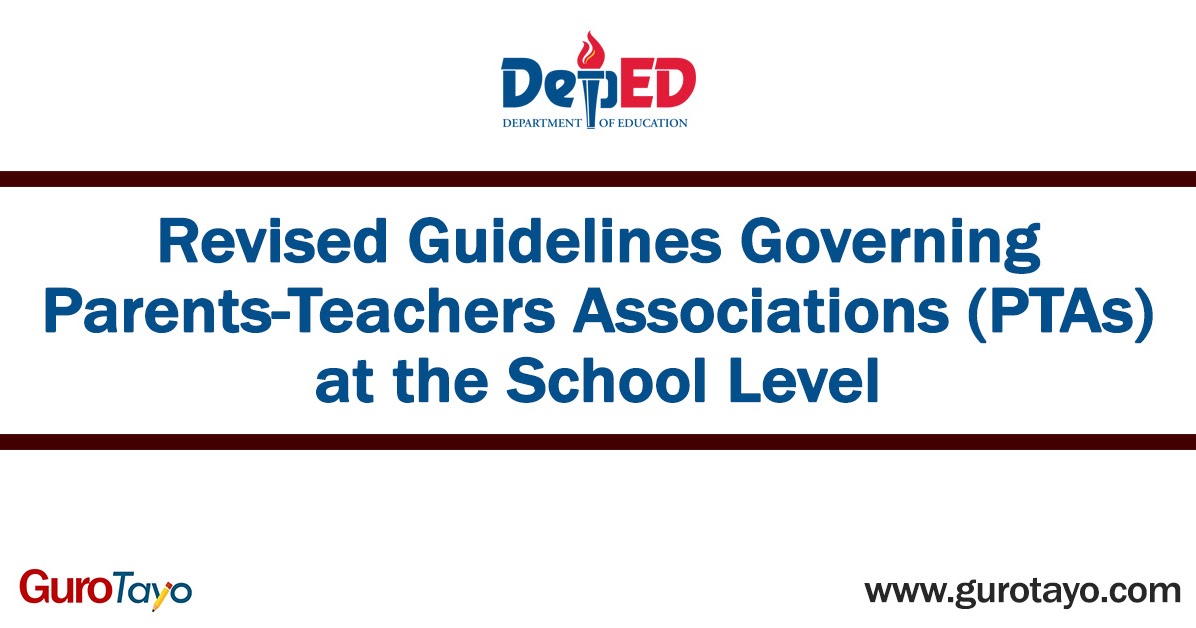 Revised Guidelines Governing Parents-Teachers Associations (PTAs) at ...