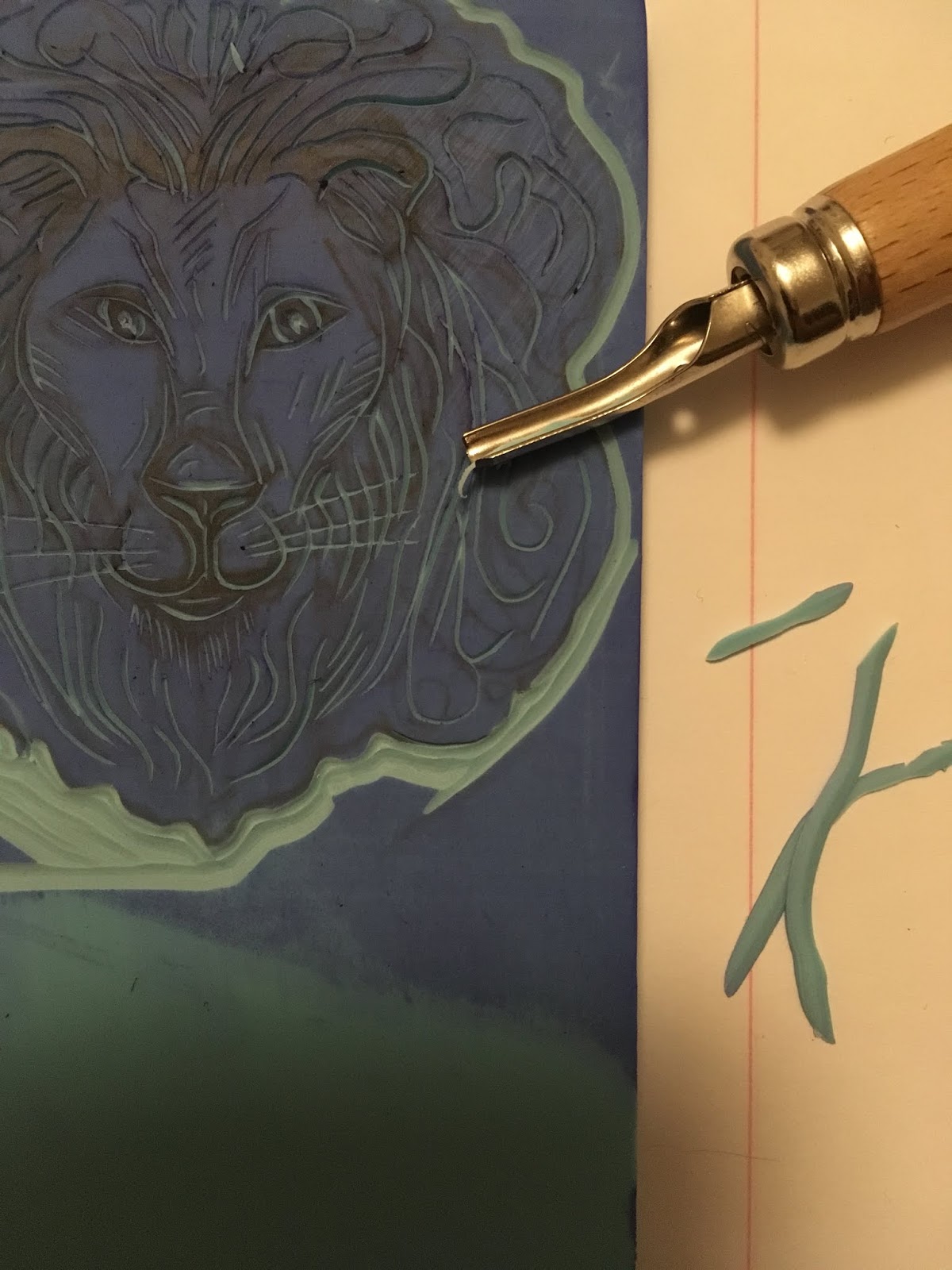 Lion stamp step by step process
